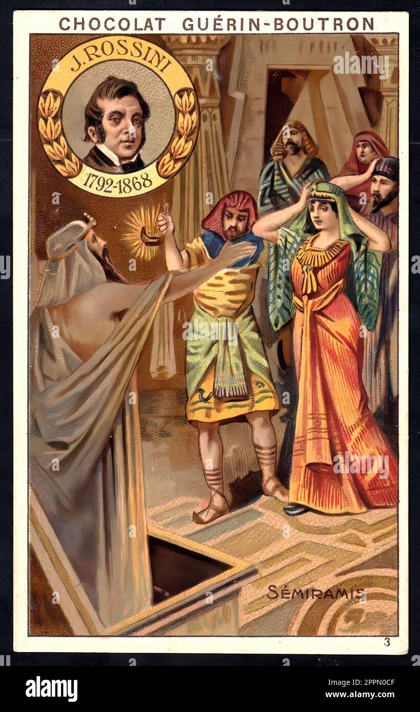 Rossini's Semiramis - Vintage French Tradecard - Belle Epoque Era Stock ...