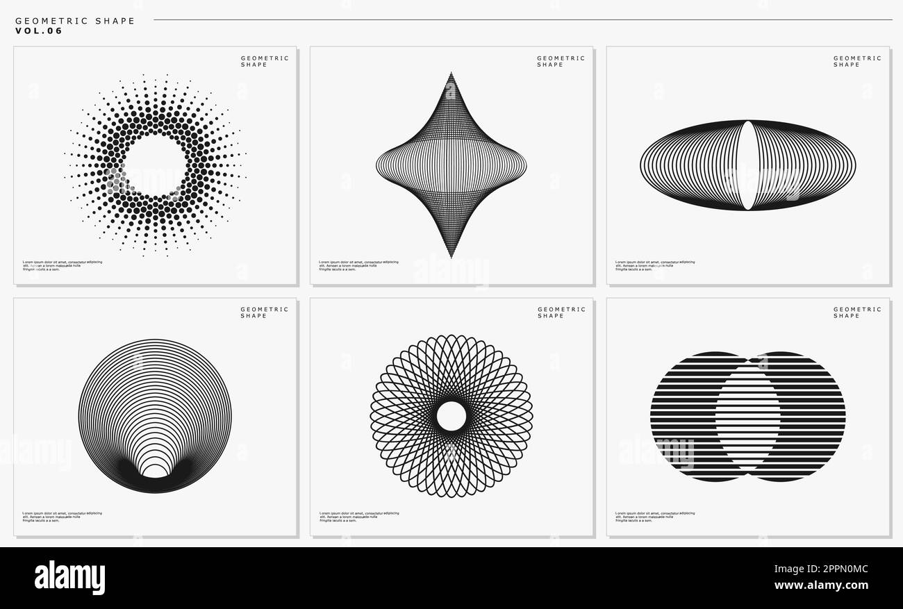 Set of geometric abstract shape line design template. Modern blend line logo Stock Vector Image ...