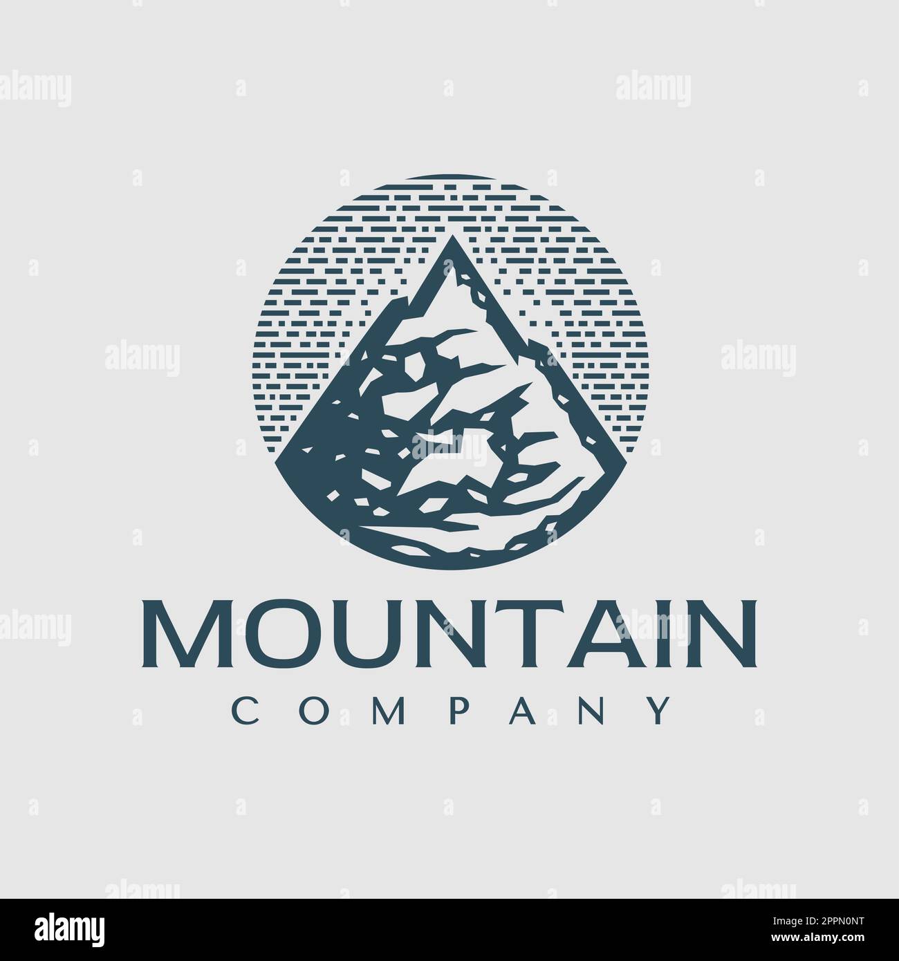 Detailed mountain peak circle logo design vector. Luxury mountain ...