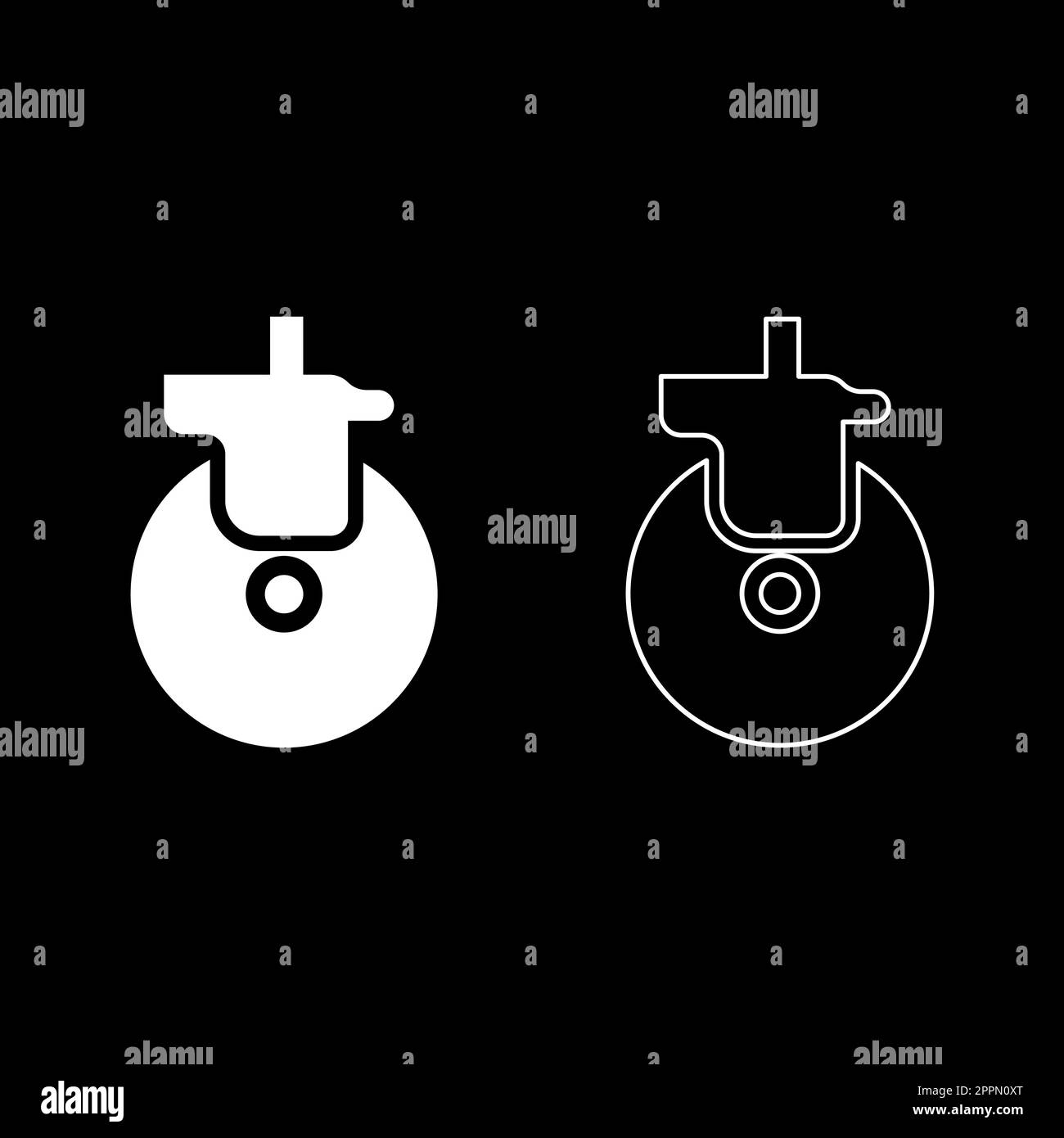 Wheel for furniture caster swivel set icon white color vector ...