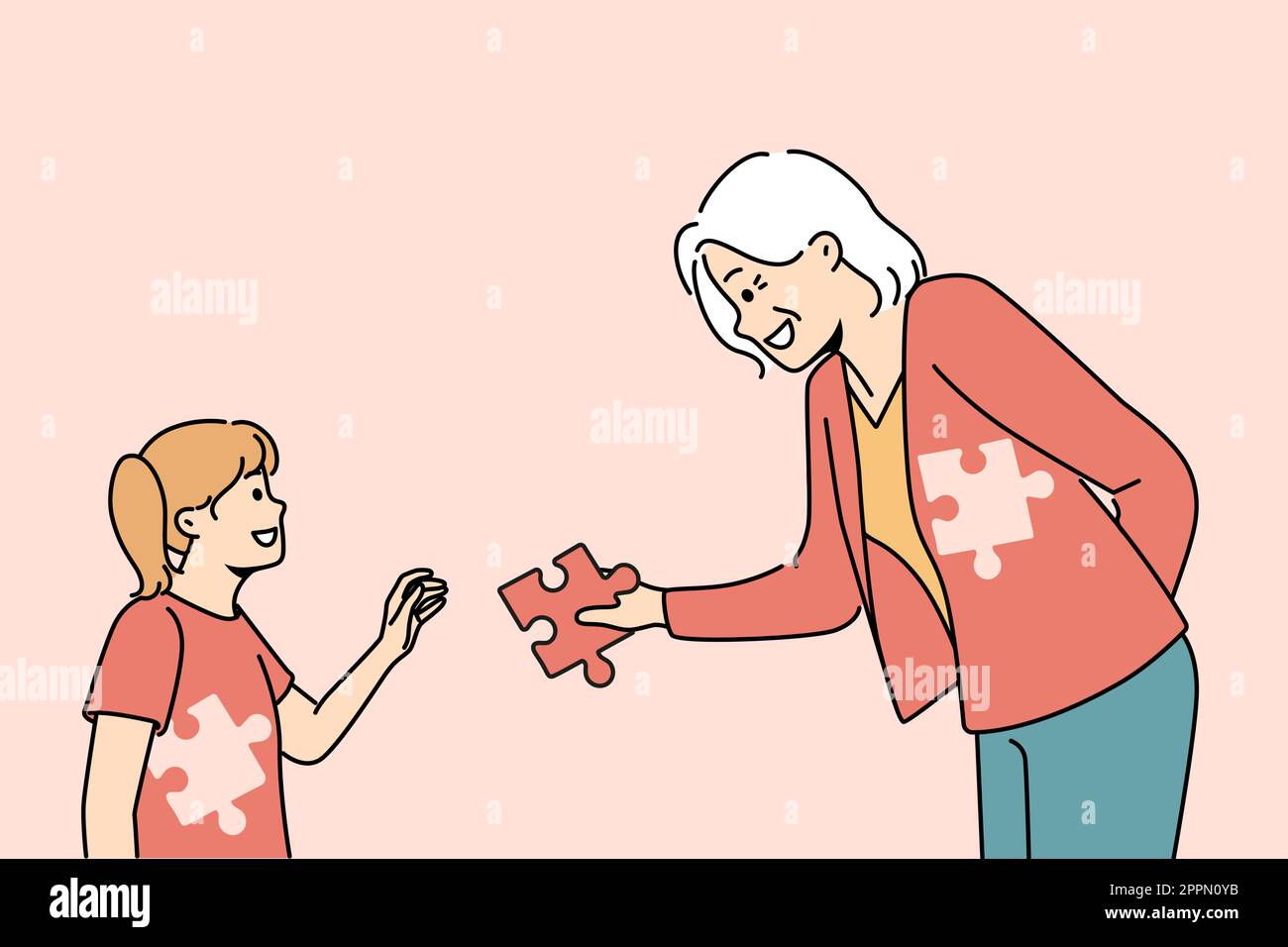 Caring old grandmother sacrifice to complete child Stock Vector Image ...