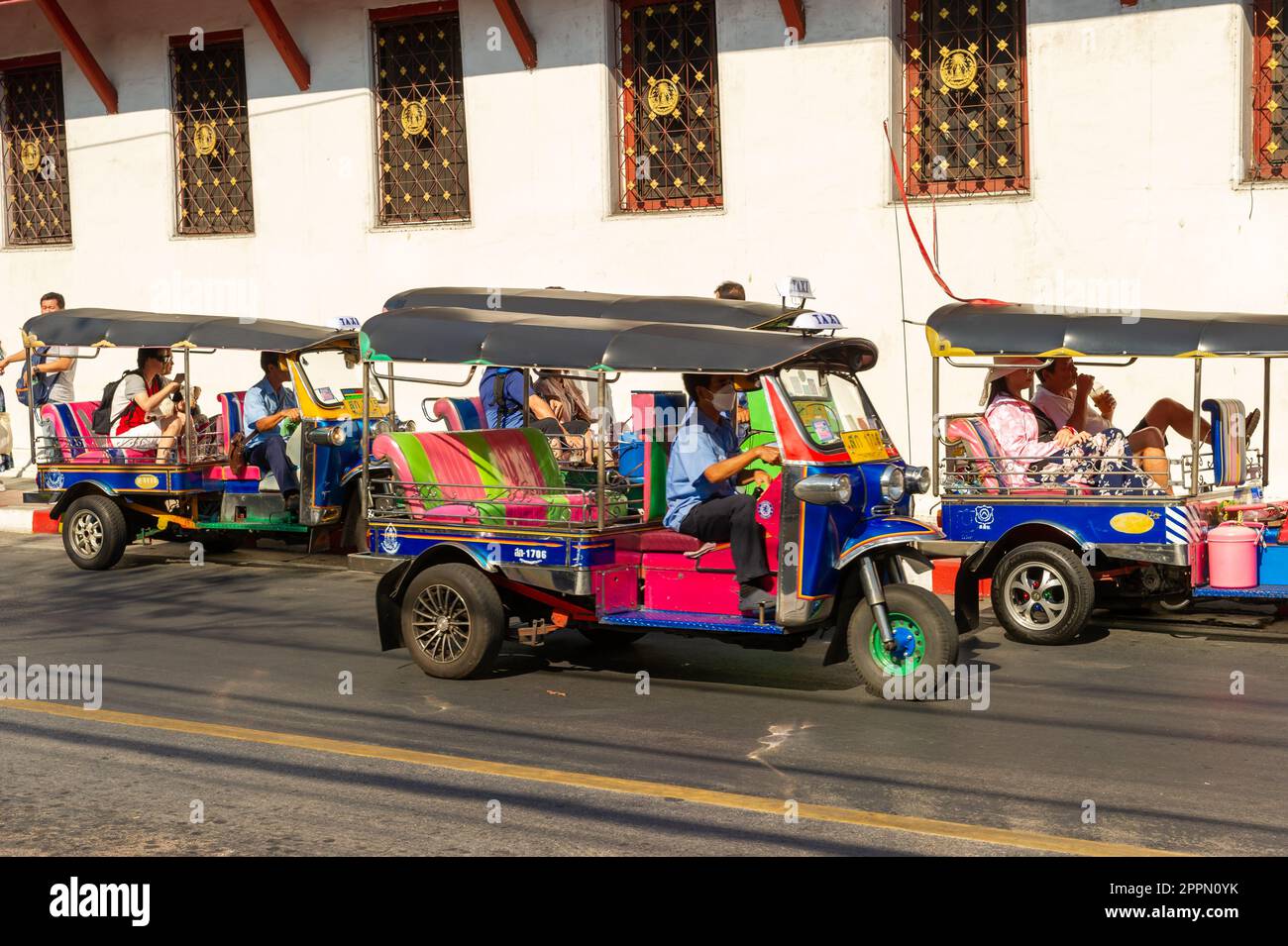 Tourists in Tuc Tuc's, Bangkok, Thailand Stock Photo - Alamy