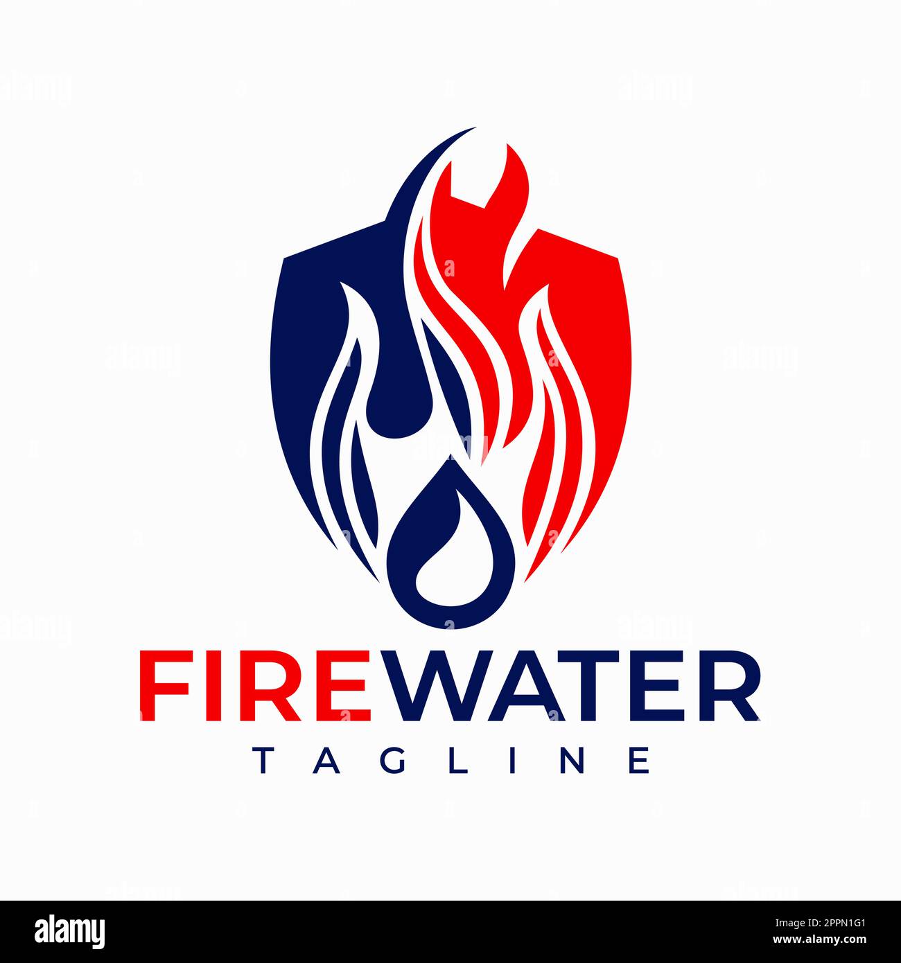 Modern HVAC shield logo design template. Minimalist fire water security ...