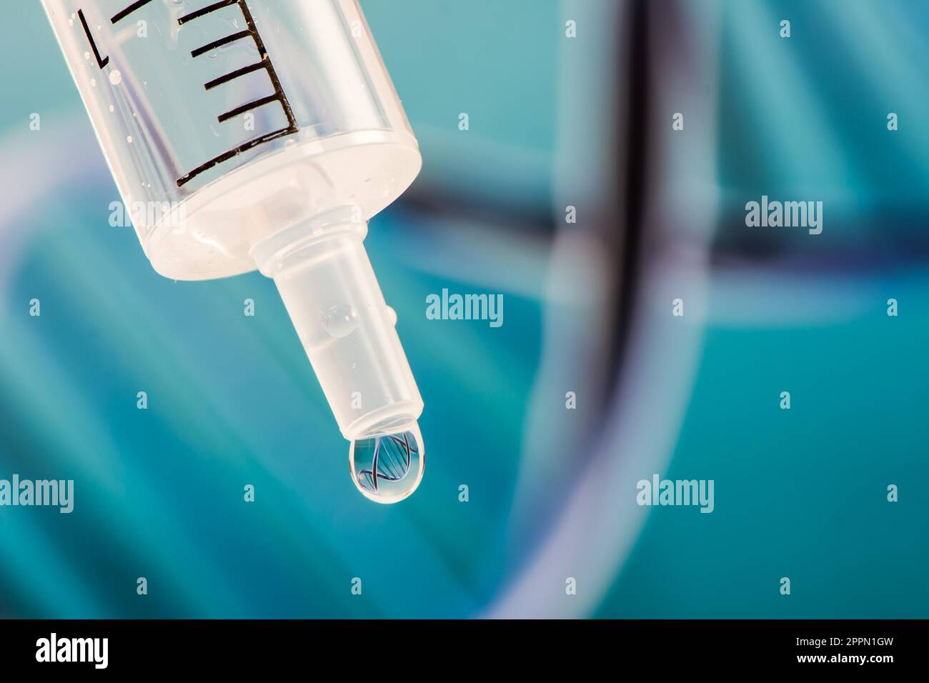 DNA refraction in a drop from a syringe - could be used conceptual for ...