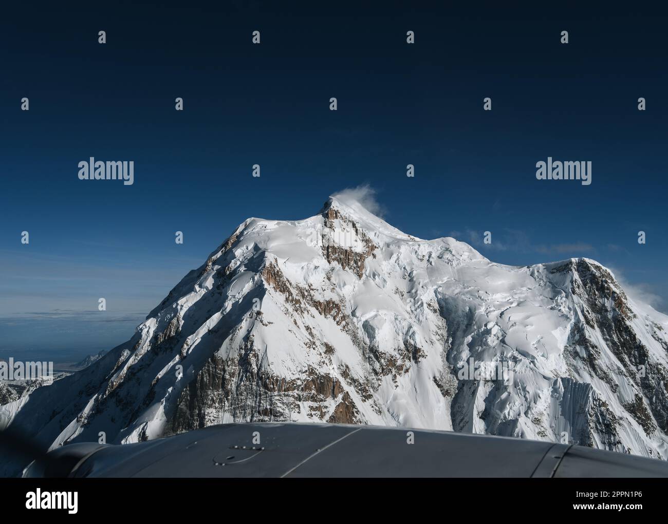 Aerial View of the Great Mount Denali known as McKinley Peak in the ...