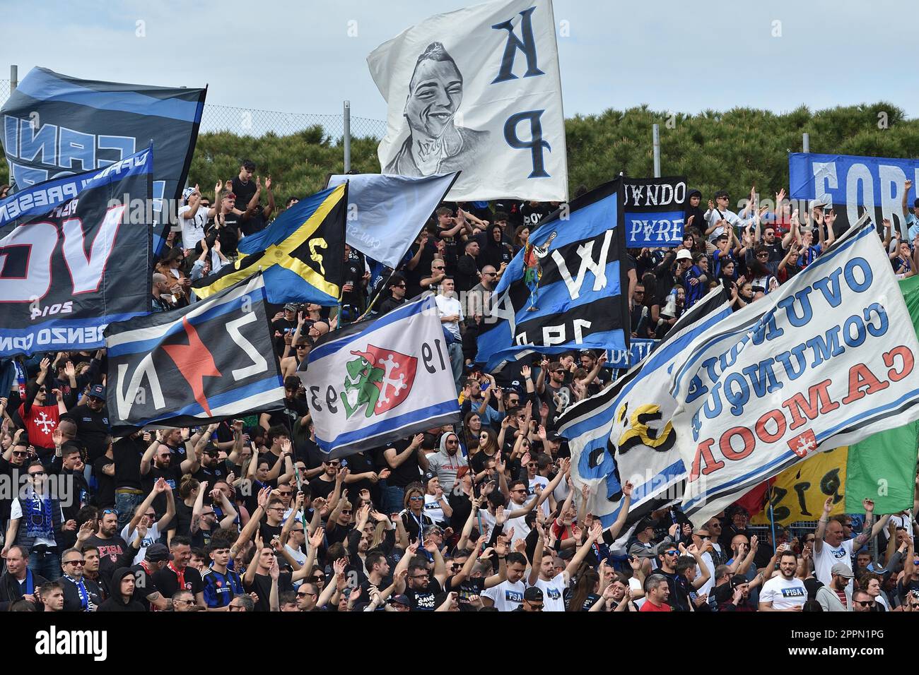 Arena Garibaldi, Pisa, Italy, April 23, 2023, Fans of Pisa during AC ...