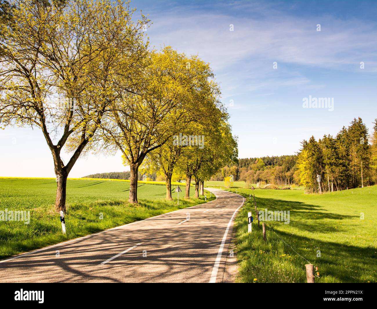 Landscape along country road hi-res stock photography and images - Alamy