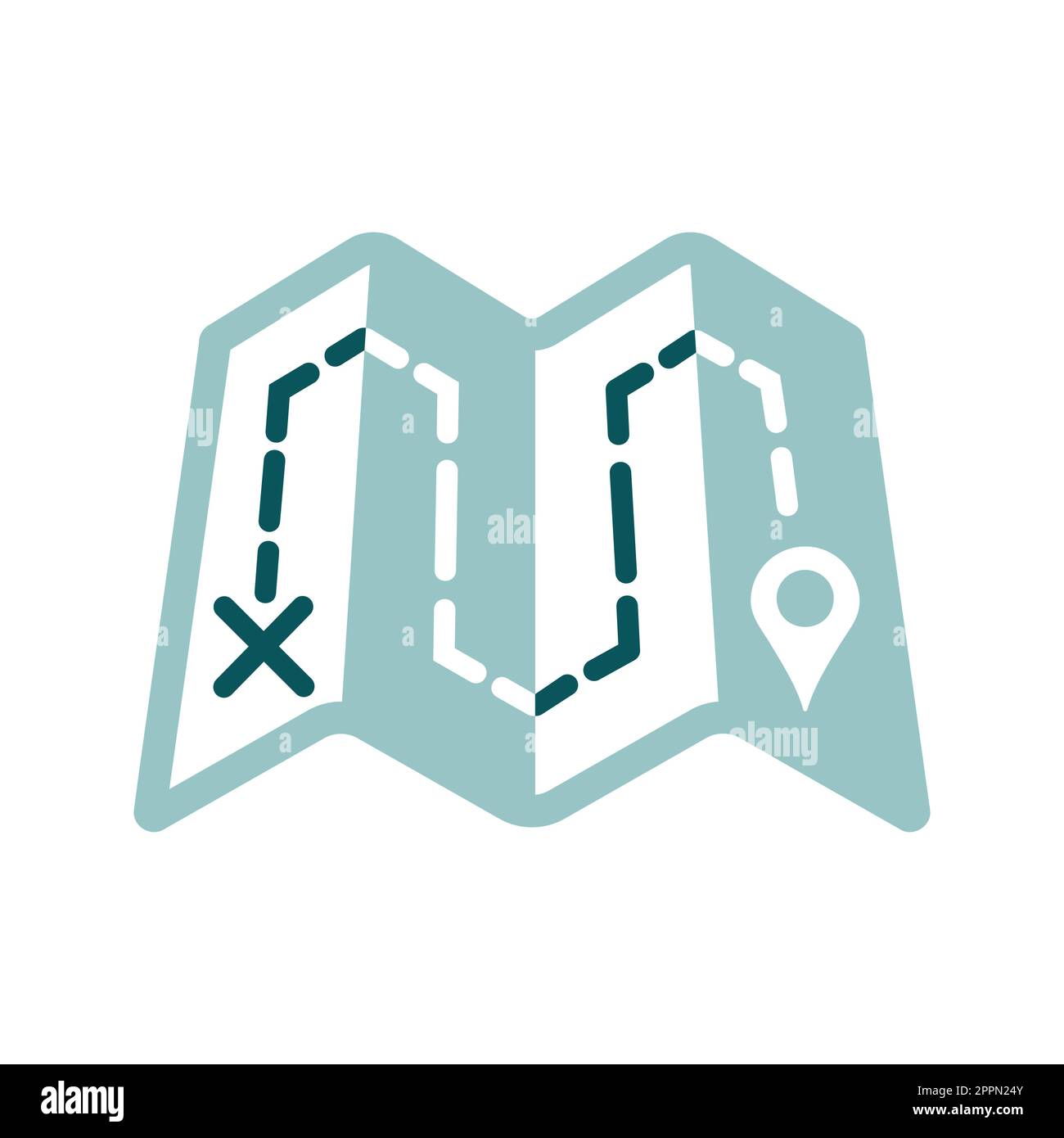 Map with route vector icon. Navigation sign Stock Vector Image & Art - Alamy