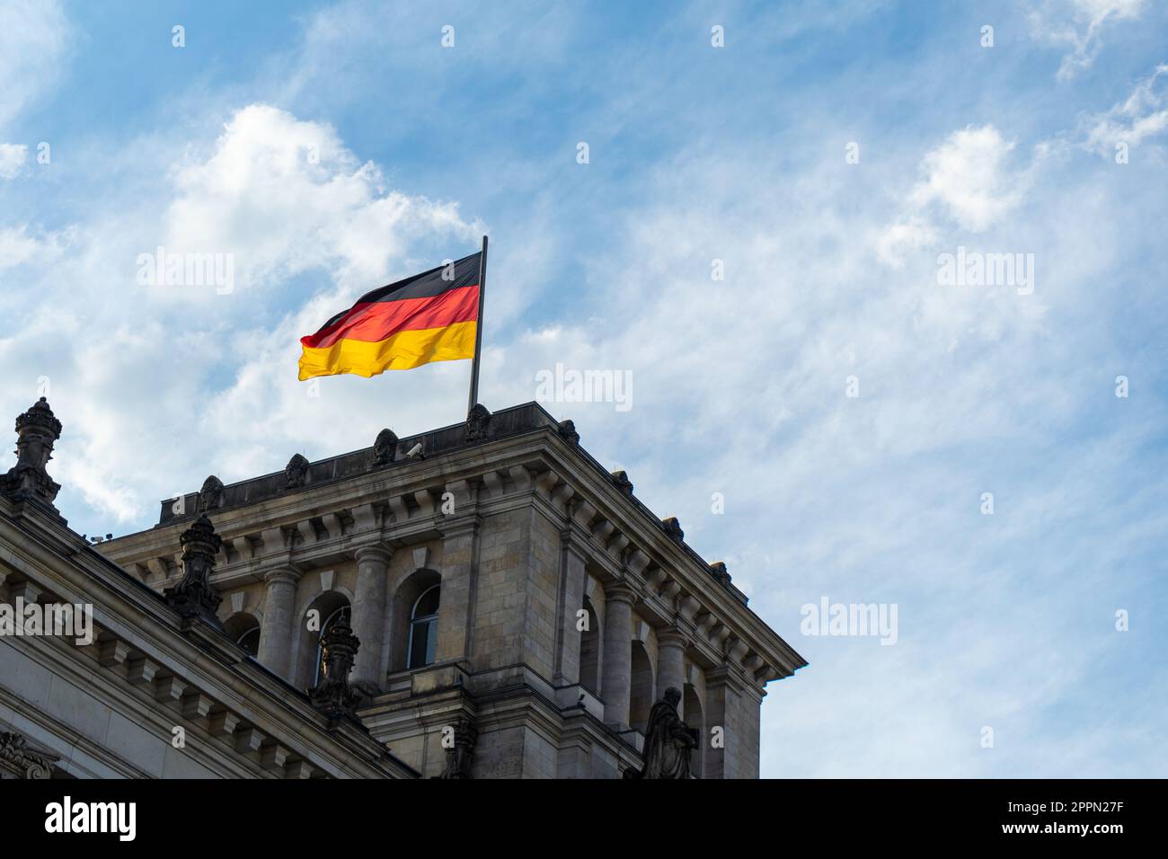 German flag waiving on Reichstag, Berlin Germany Stock Photo - Alamy