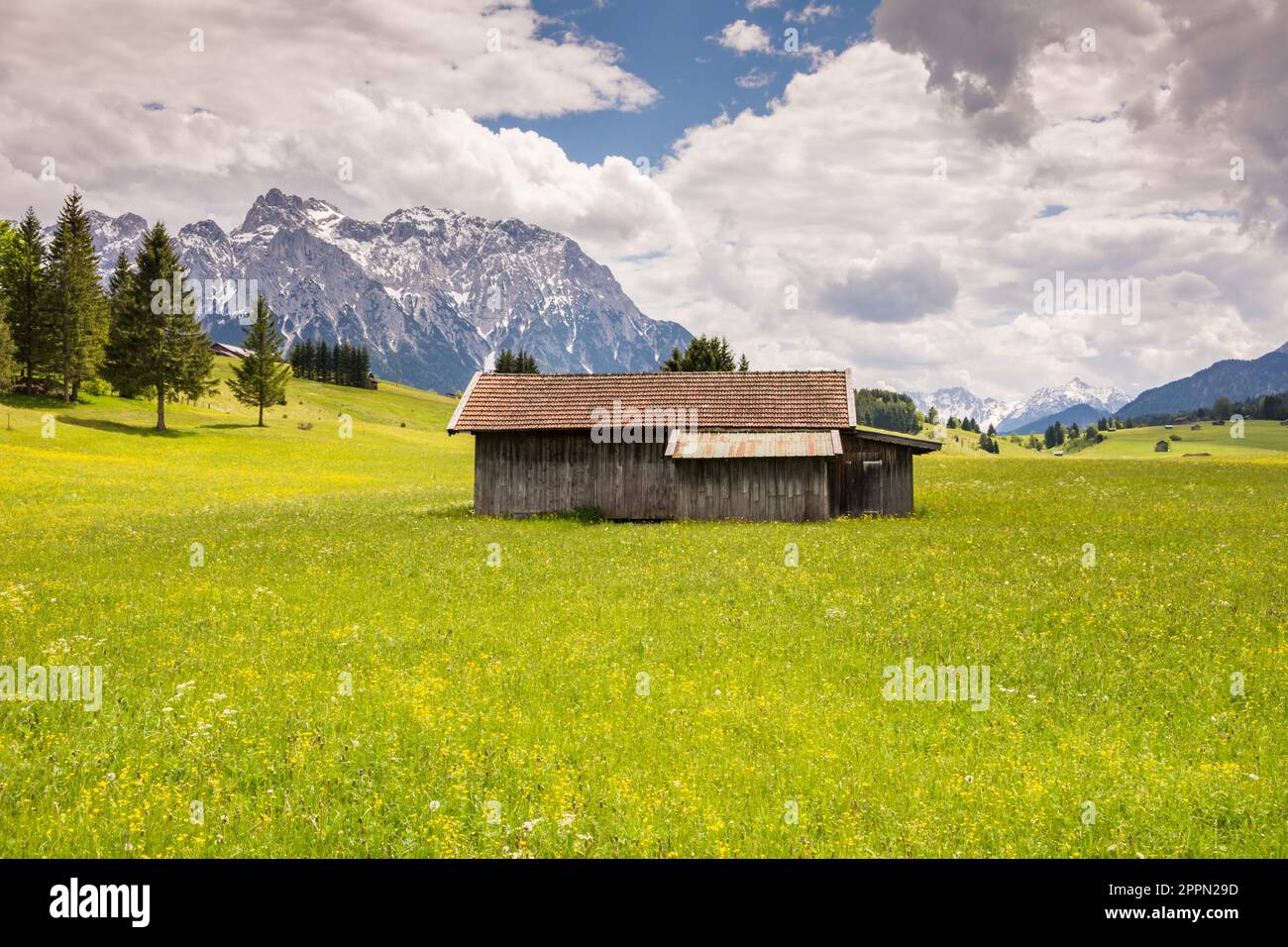 Alpine barn in the Karwendel Mountain range (Bavaria) (Germany Stock ...