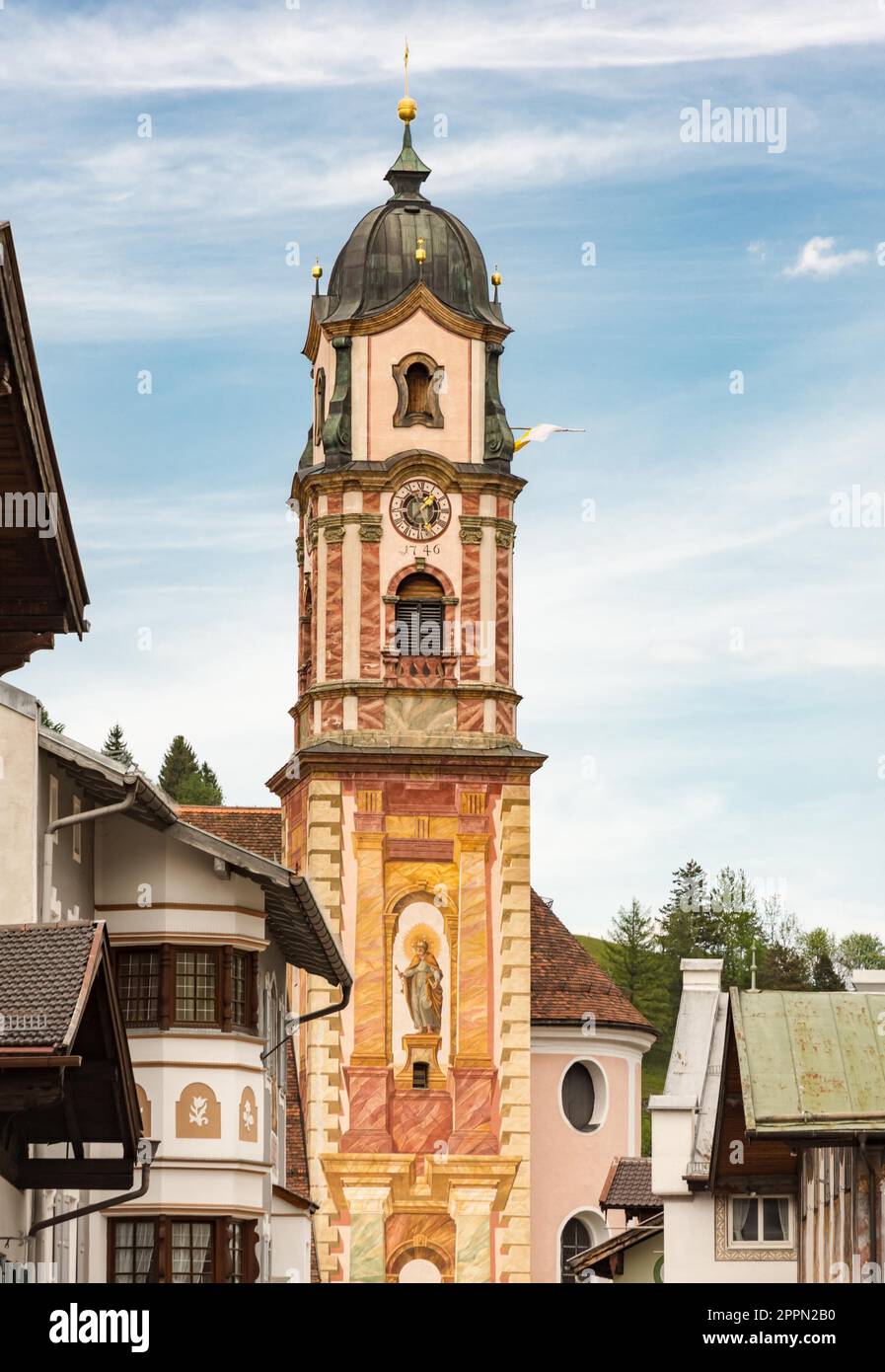 Historic church in Mittenwald (Bavaria) (Germany Stock Photo - Alamy