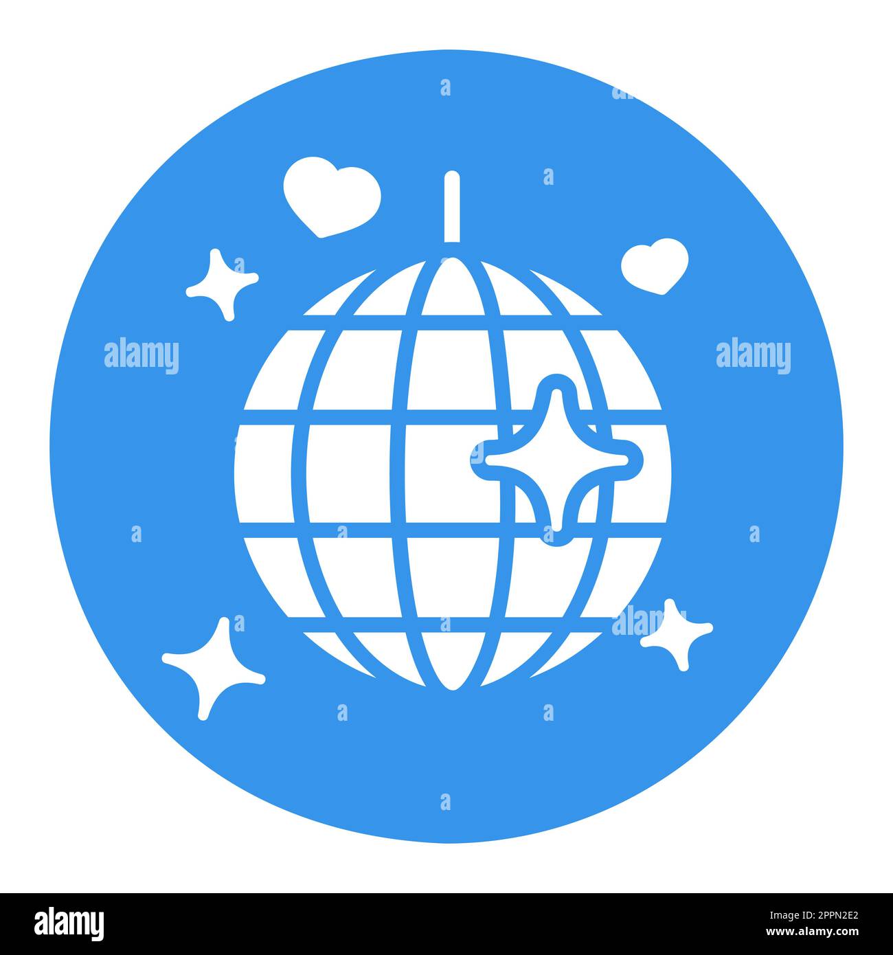 Disco ball, Party element isolated vector icon Stock Vector Image & Art ...