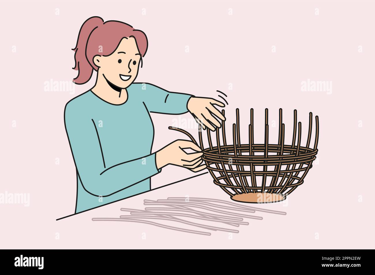 Bamboo basket weaving Stock Vector Images - Alamy