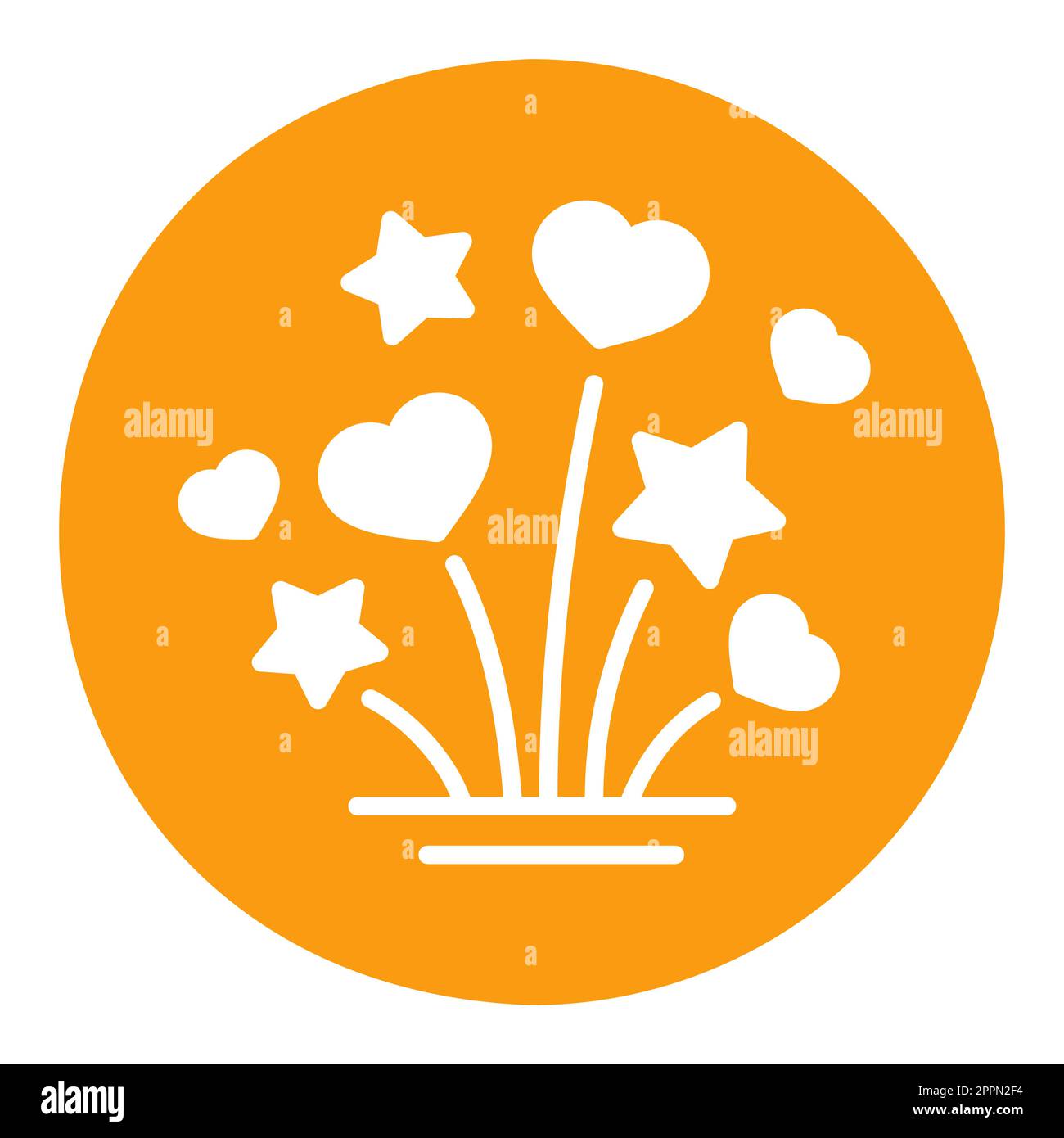 Fireworks explosion splash with stars and hearts Stock Vector Image ...