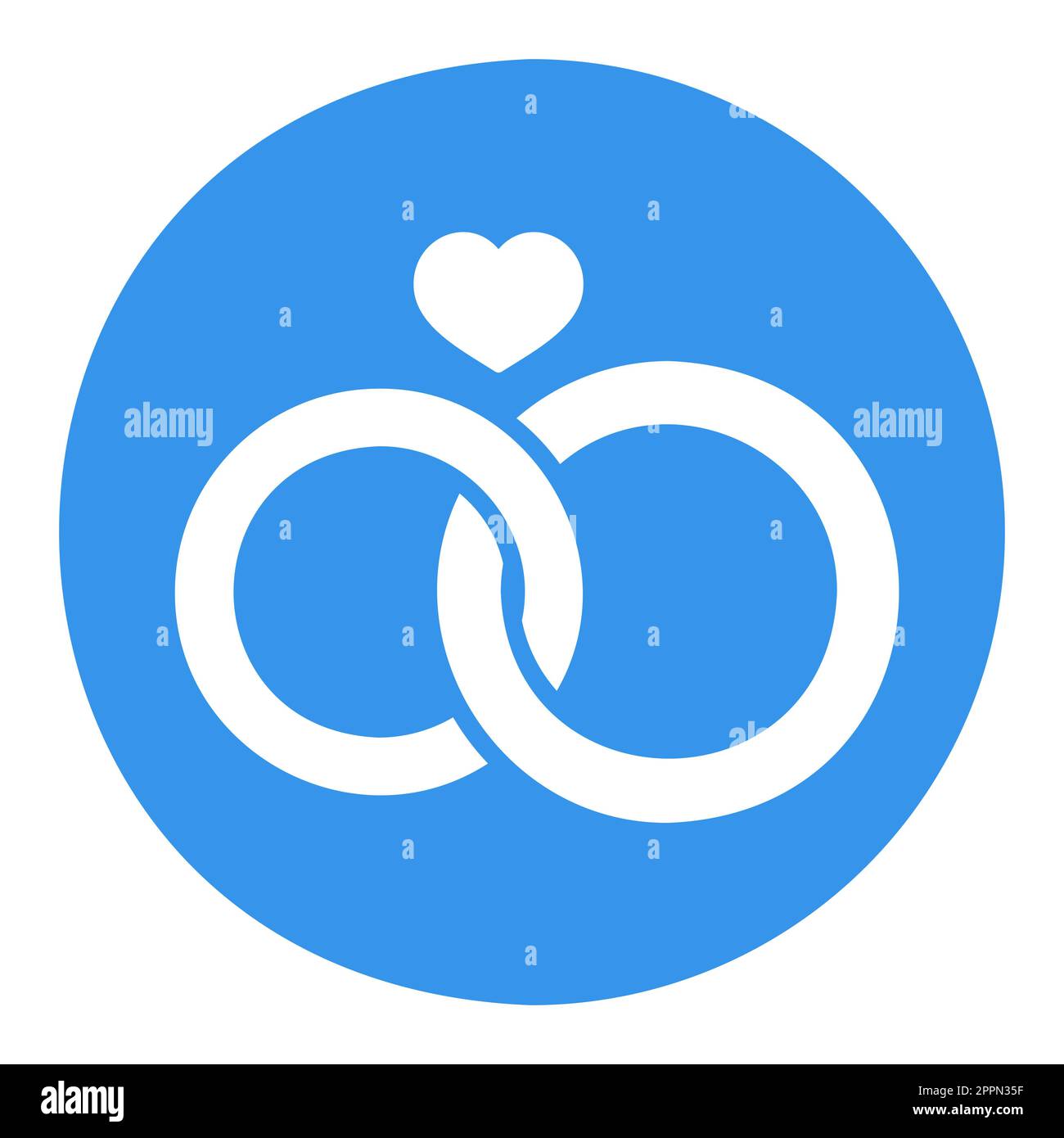 Wedding rings with a heart isolated vector icon Stock Vector Image ...