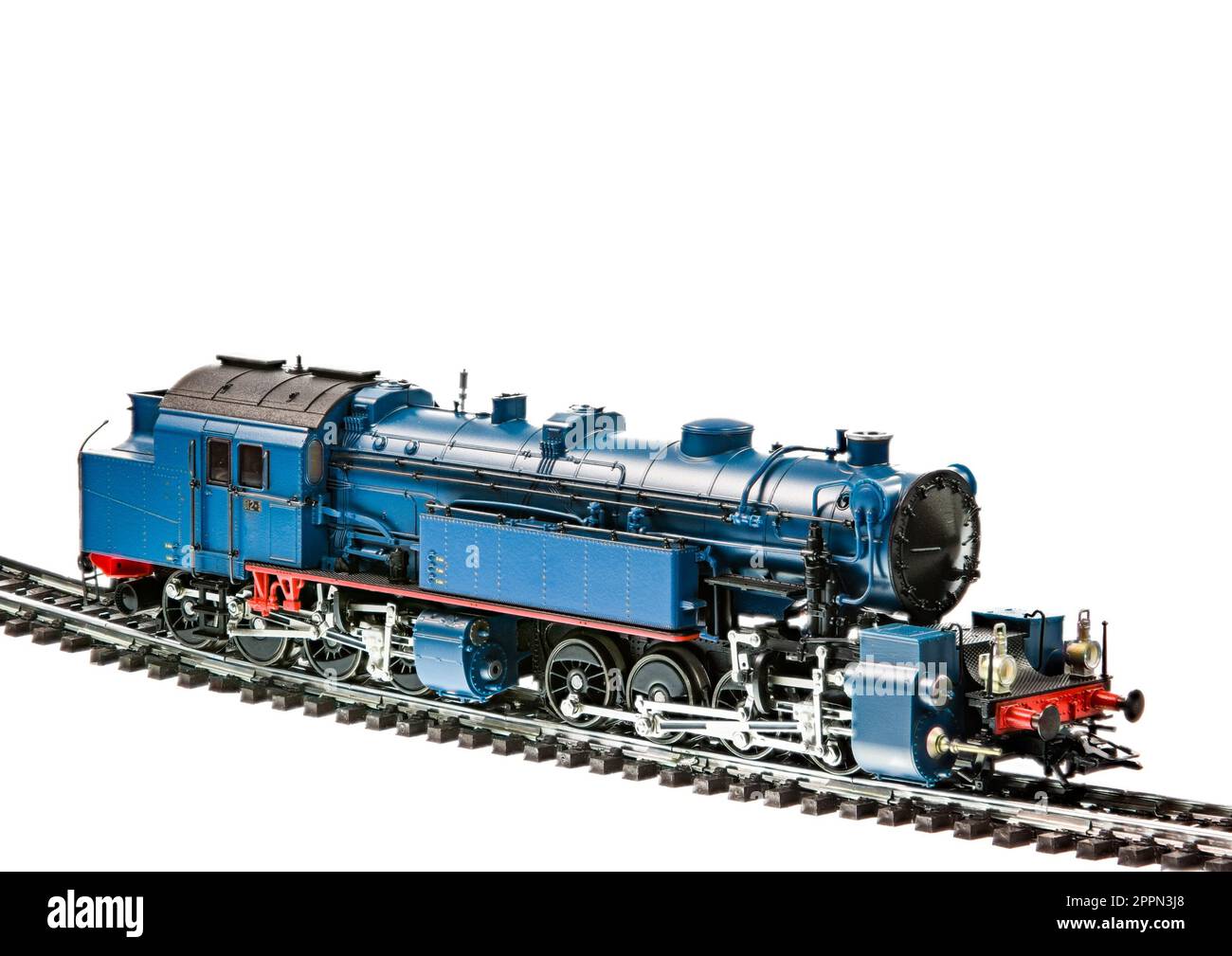 Isolated toy train with a steam engine locomotive Stock Photo - Alamy