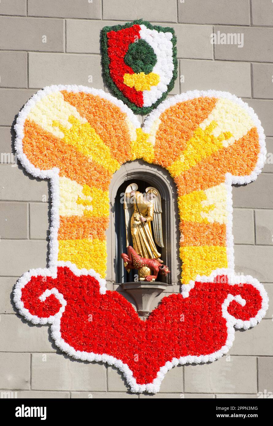 The Turamichele sculpture from the 16th century at a the Prelach church ...