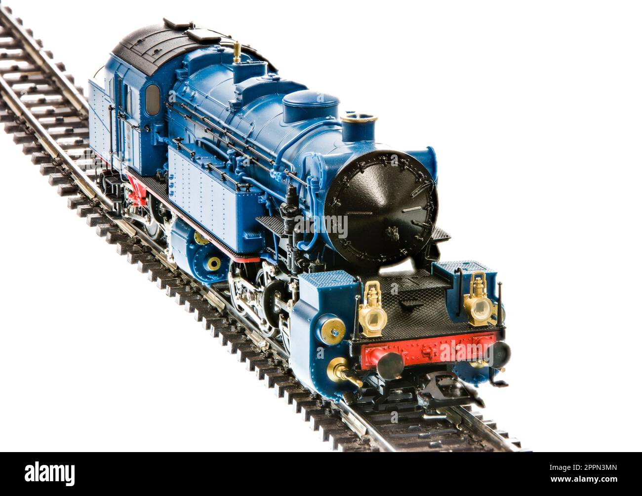Isolated toy train with a steam engine locomotive Stock Photo - Alamy