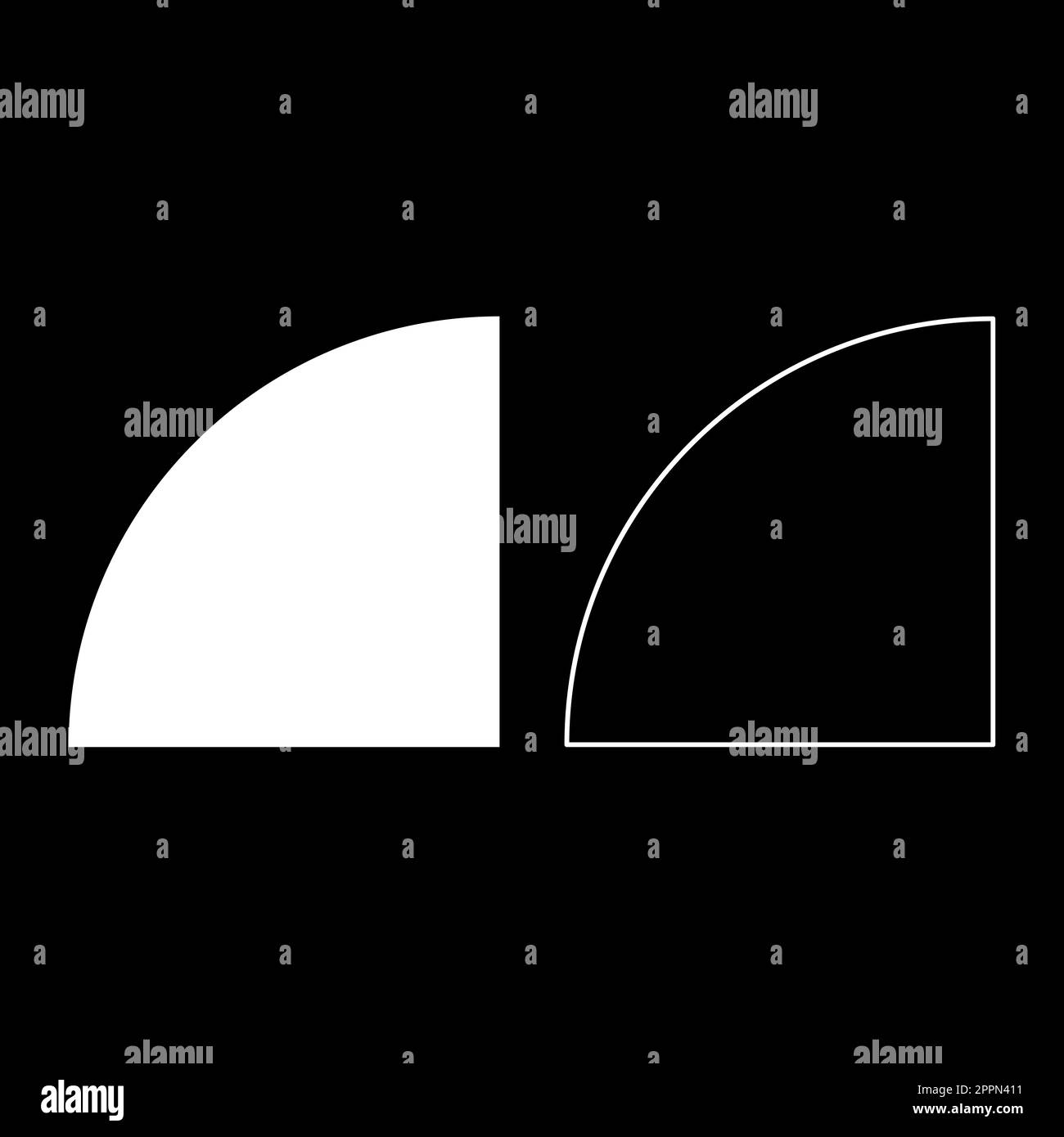 Part circle 1/4 4 four set icon white color vector illustration image ...