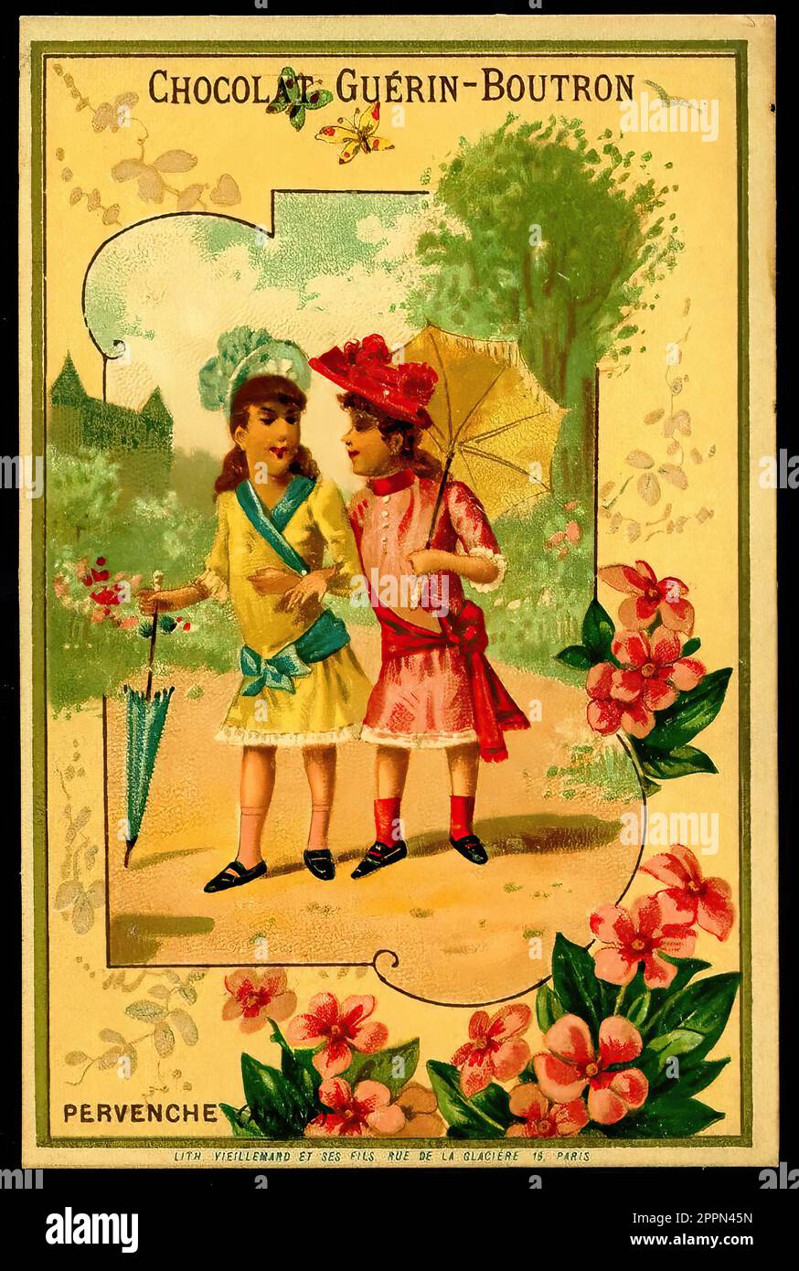 Language of Flowers - Periwinkle - Vintage French Tradecard - Belle ...