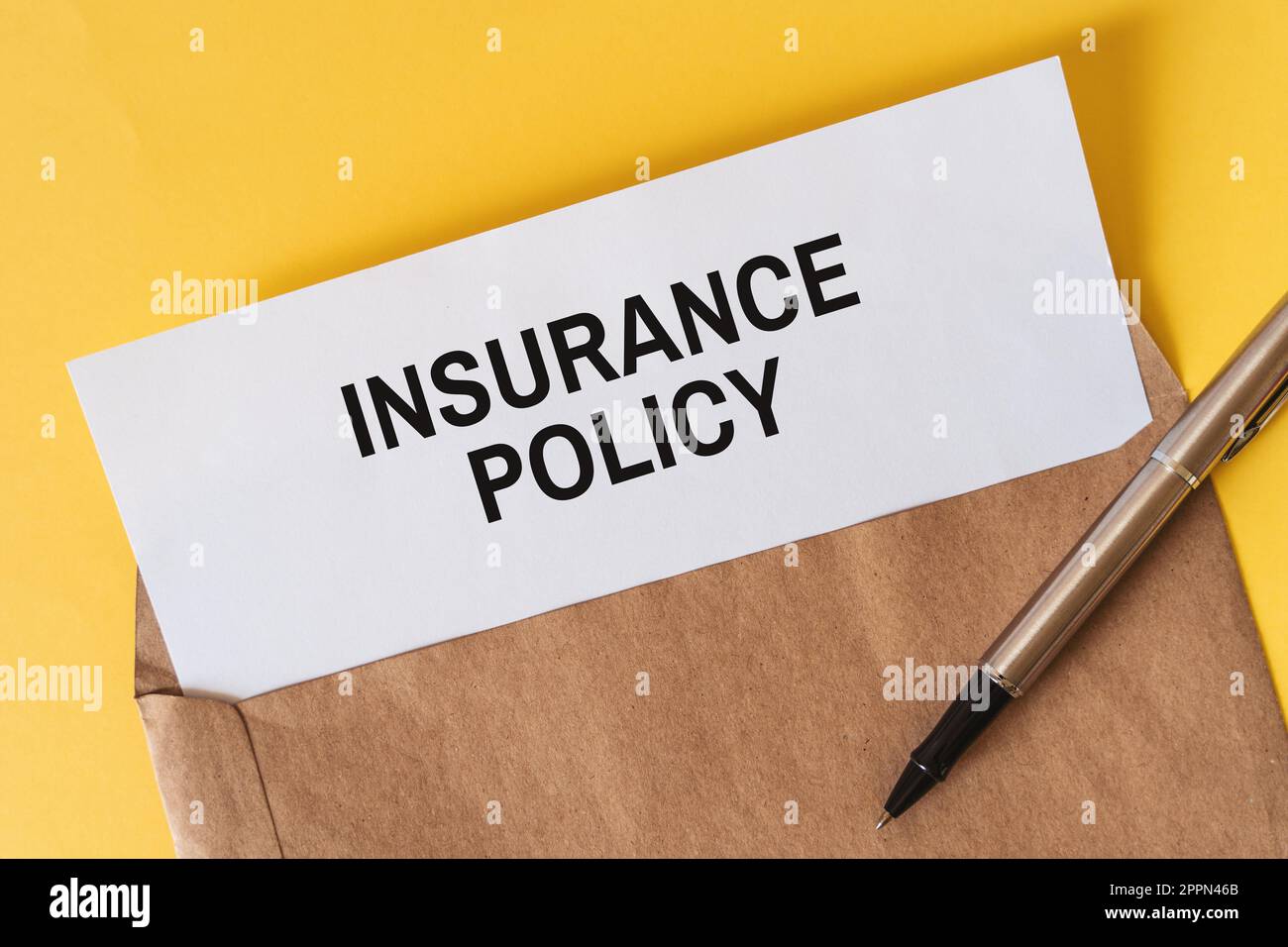 "Insurance Policy Document in Envelope" - A white paper insurance ...