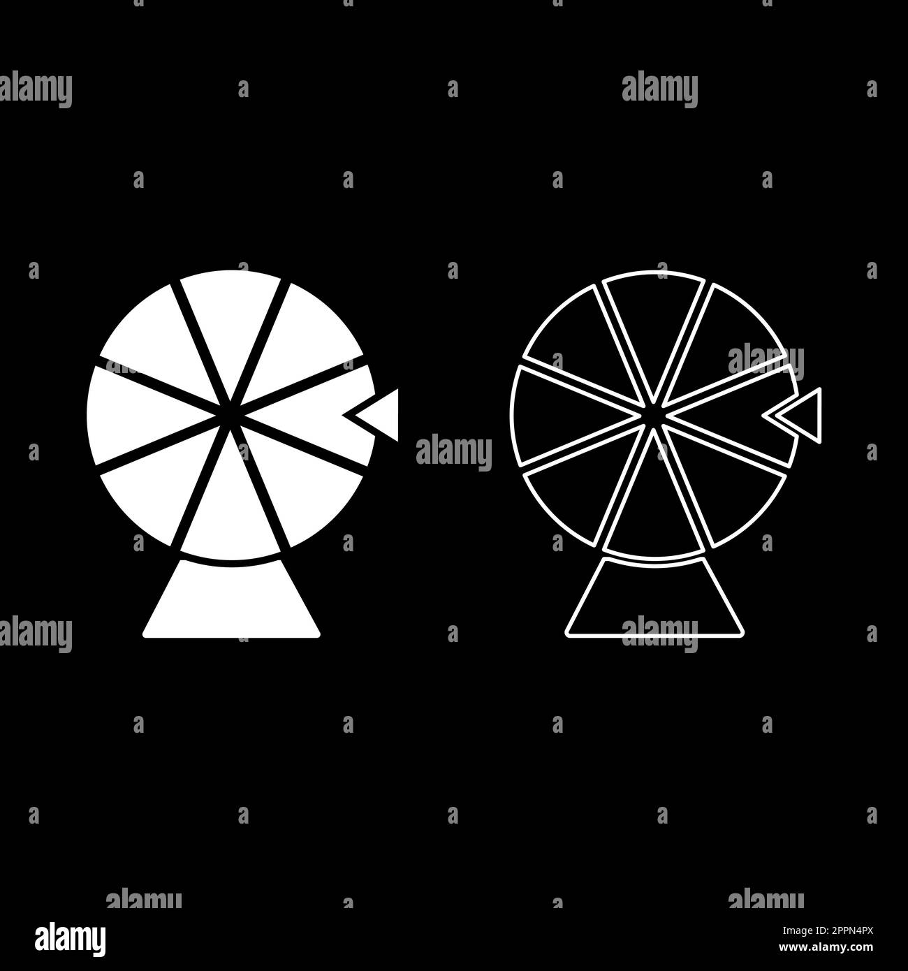 Wheel of Fortune lucky roulette spinning game chance concept set icon ...