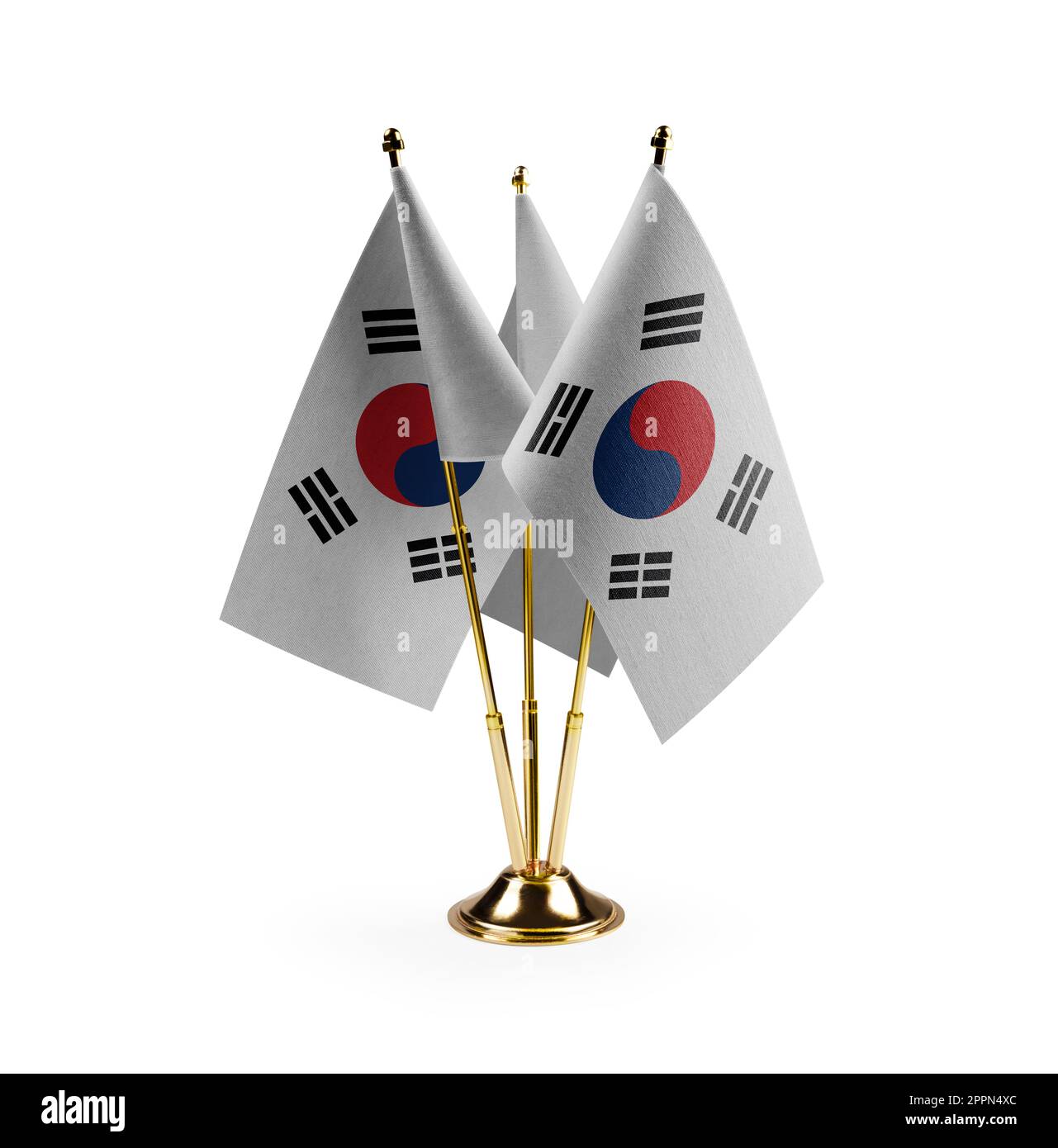 Small national flags of the South Korean on a white background Stock ...