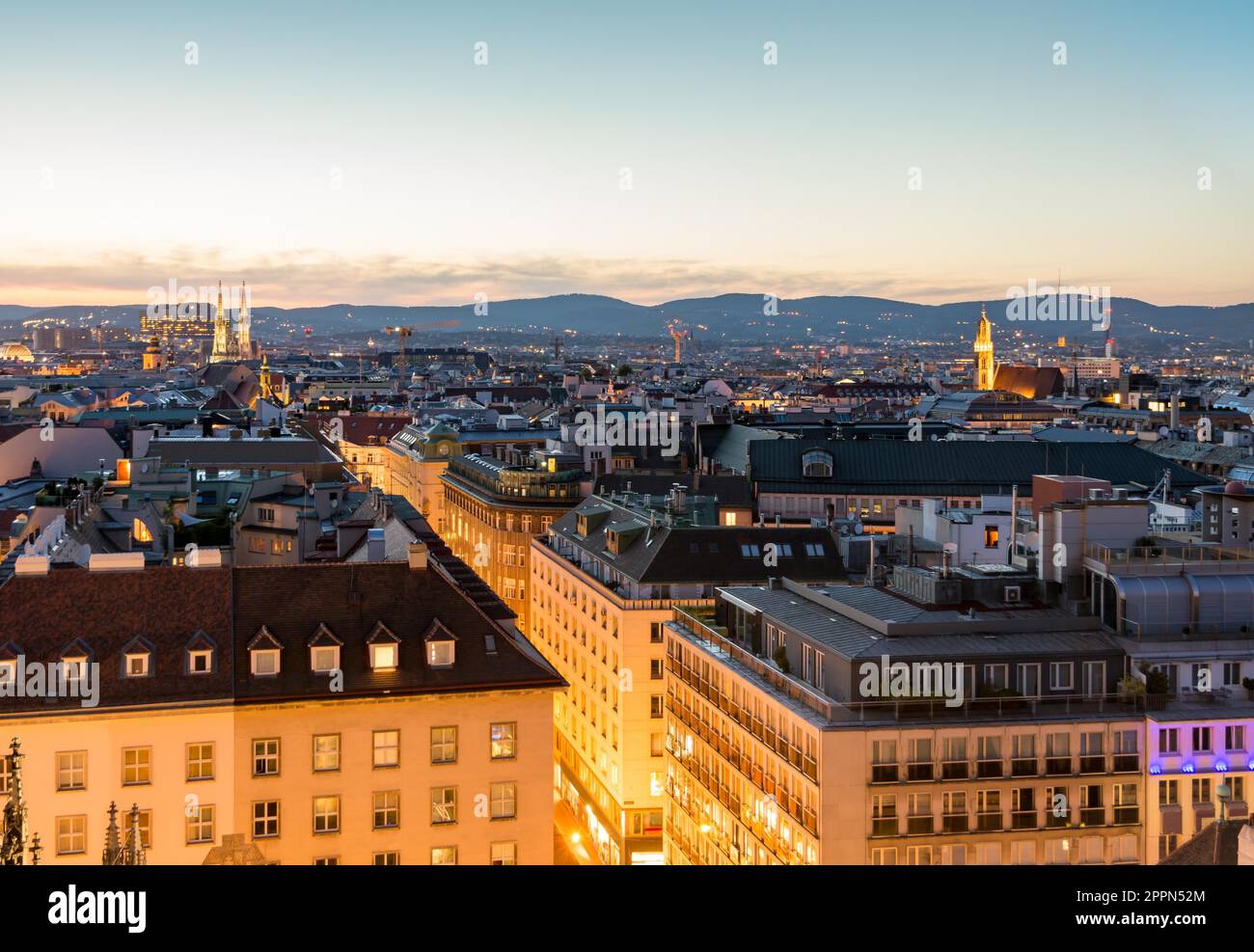Vienna night aerial hi-res stock photography and images - Alamy