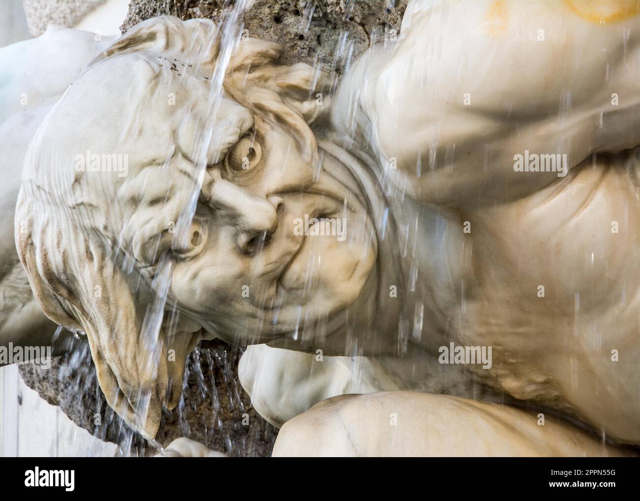 Sculpture of a fountain called Macht zu Lande at the Michaelerplatz ...