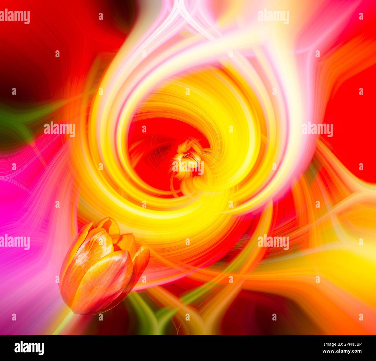 Colorful abstract twirl effect background with flower Stock Photo - Alamy