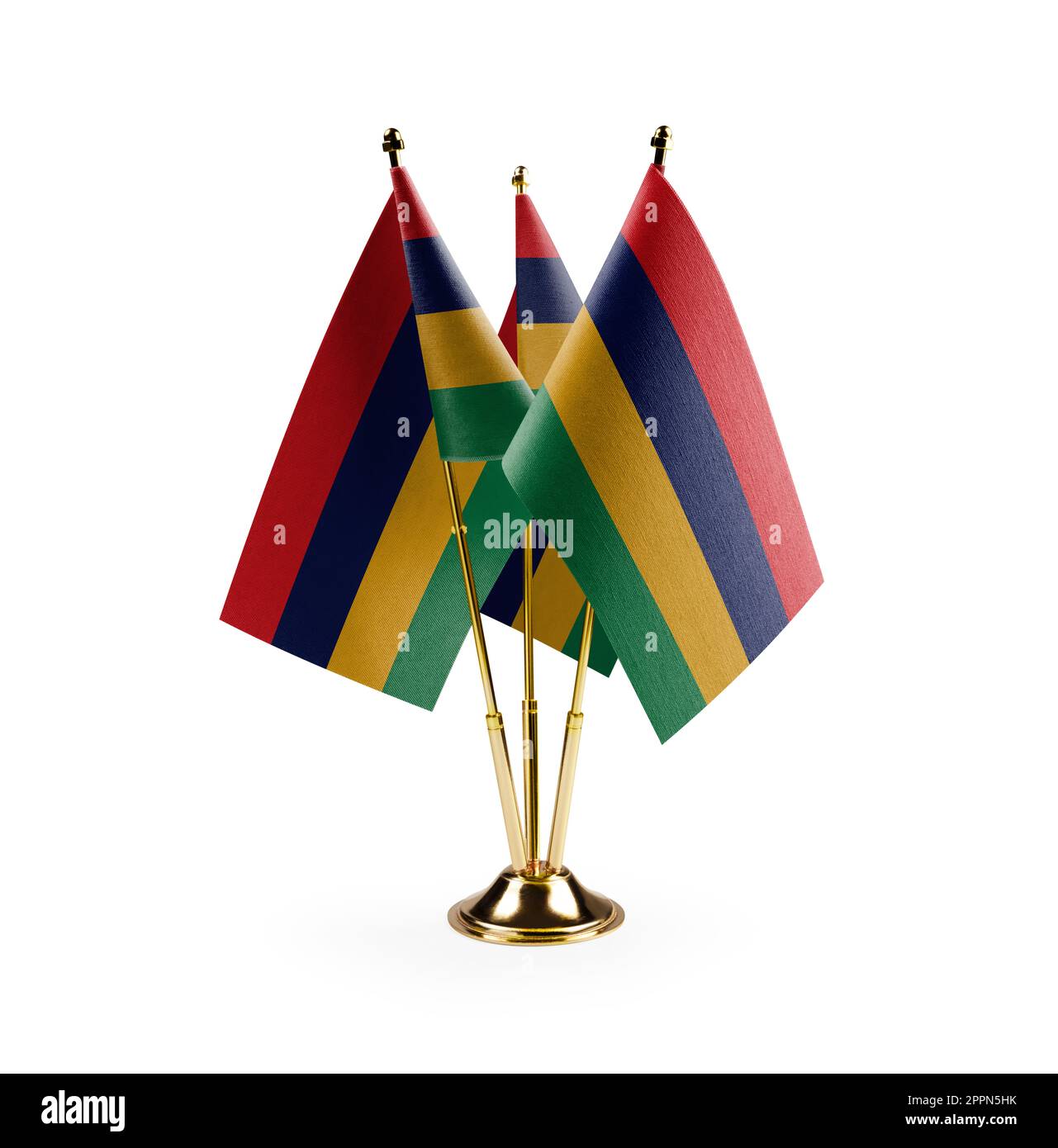 Small national flags of the Mauritius on a white background Stock Photo ...