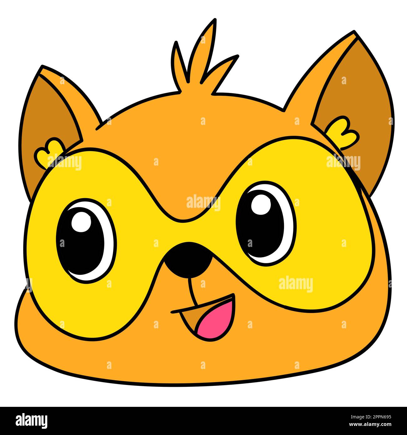 emoticon of a masked squirrel head laughing happily, doodle icon image ...