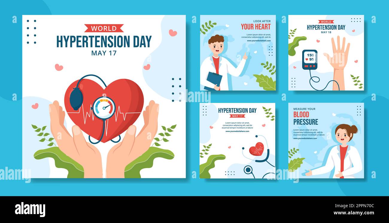World Hypertension Day Social Media Post Flat Cartoon Hand Drawn ...