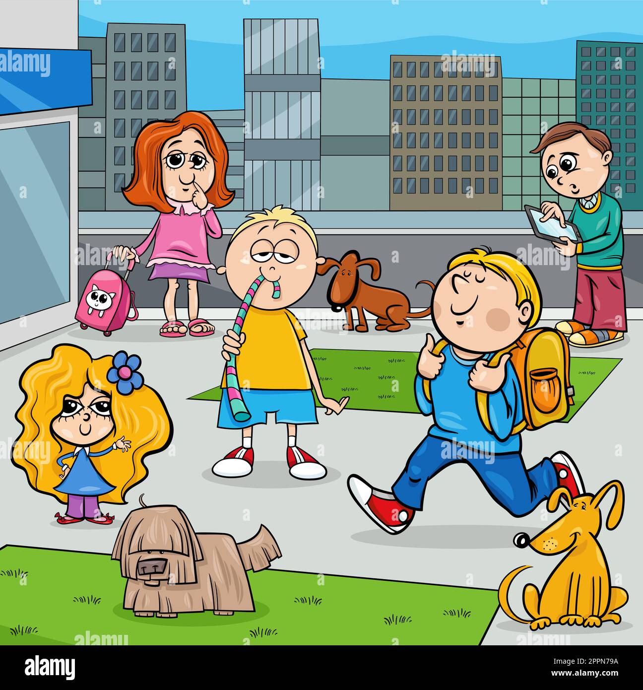 cartoon children group in the city square Stock Vector Image & Art - Alamy cartoon children group in the city square Stock Vector Image & Art - Alamy
