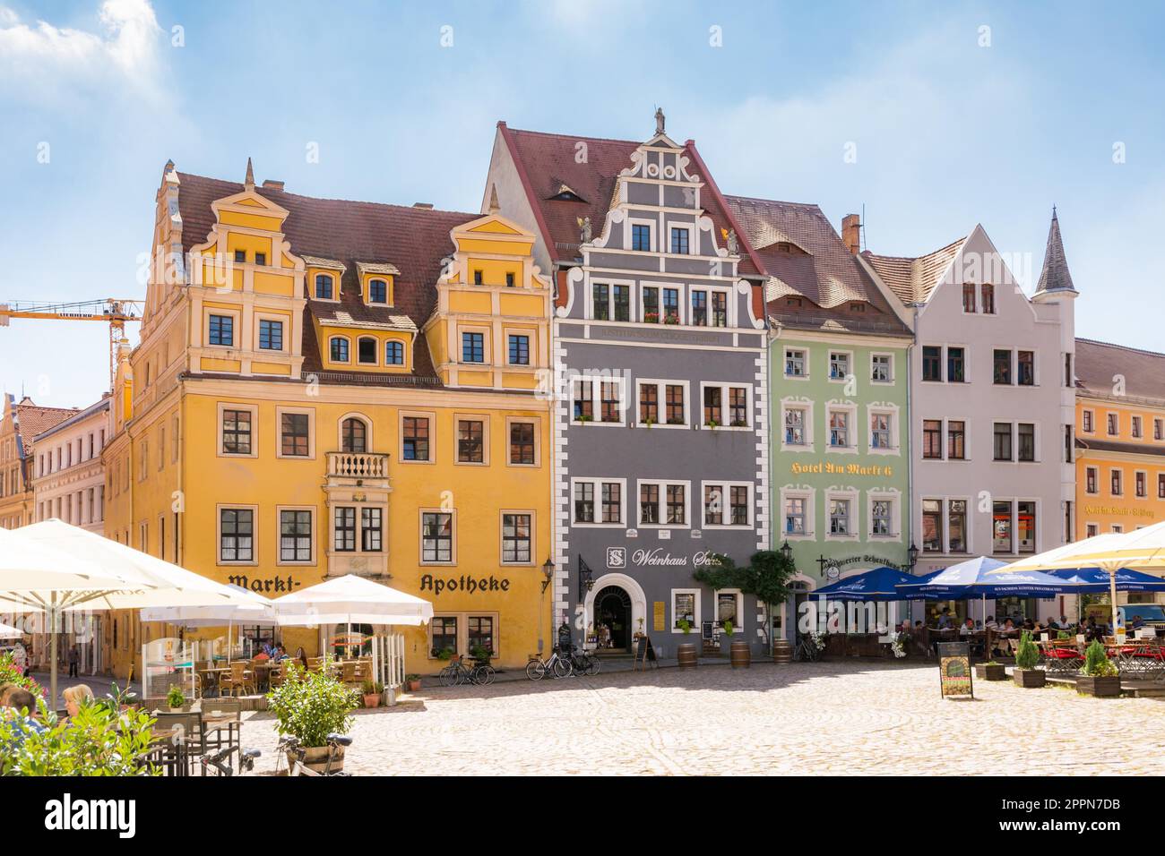 MEISSEN, GERMANY - AUGUST 24: Restaurant the historic old town of ...
