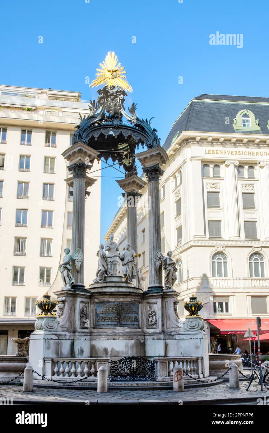 VIENNA, AUSTRIA - AUGUST 29: The Josefsbrunnen fountain at Hoher Markt ...