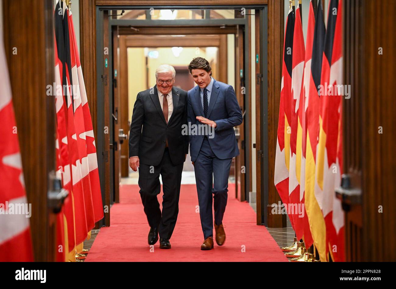 Ottawa, Canada. 24th Apr, 2023. German President Frank-Walter Steinmeier meets Justin Trudeau ...