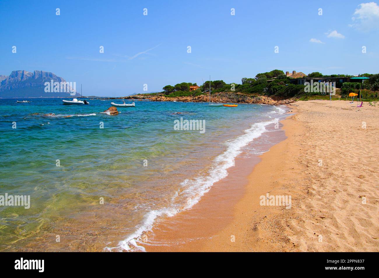 Sandy beach of La Finosa in the bay of Porto Istana on the Costa ...