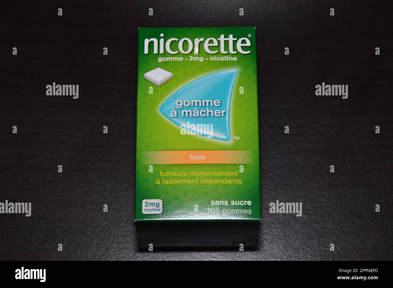 Nicorette nicotine chewing gum Stock Photo - Alamy