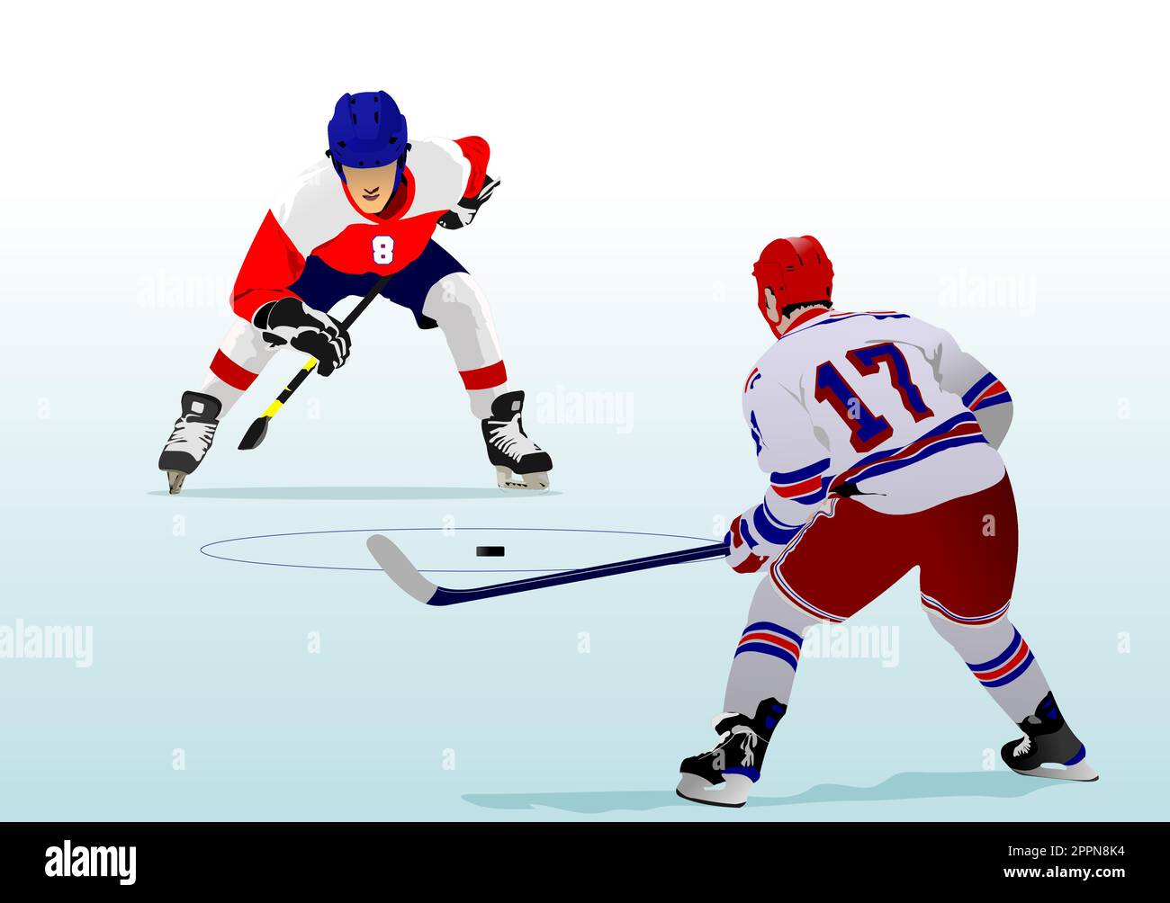 Hockey players. 3d vector color illustration Stock Vector Image & Art ...