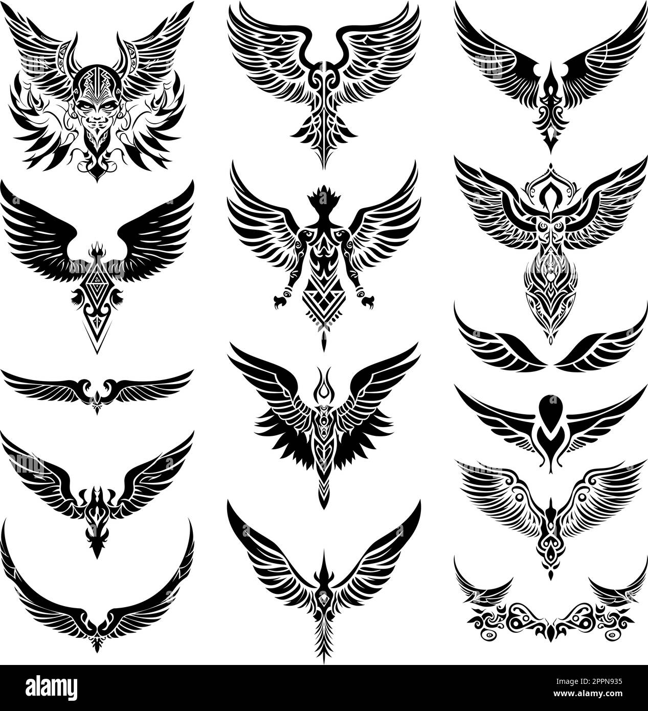 Eagle Wings Tribal Tattoo