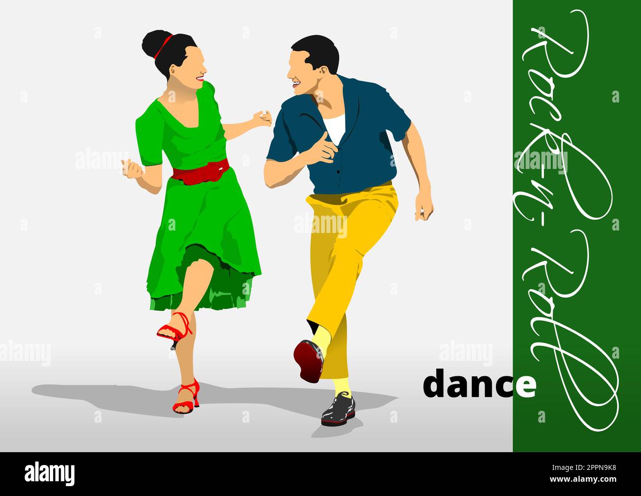 Lindy Hop Or Rock N Roll Dance Dance For Rock N Roll Music 3d Vector