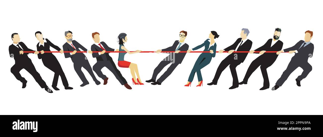 Tug of war women Stock Vector Images - Alamy