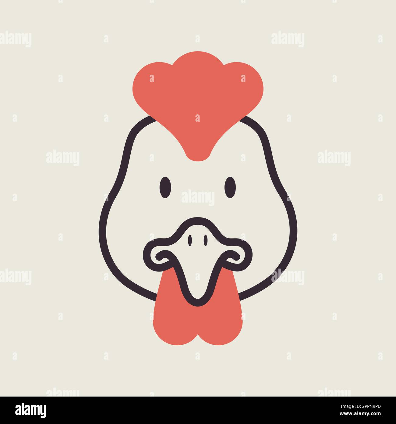 Chicken icon. Animal head vector illustration Stock Vector Image & Art ...