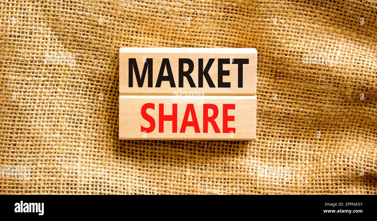 Market share symbol. Concept words Market share on beautiful wooden ...