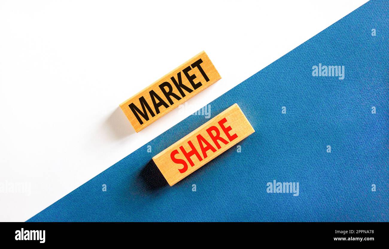 Market share symbol. Concept words Market share on beautiful wooden ...