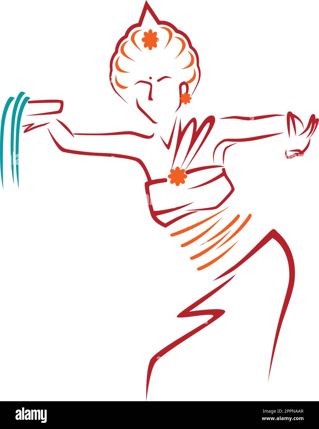 Pendet Dance, Balinese Dancer and Bali Dancer Stock Vector Image & Art ...