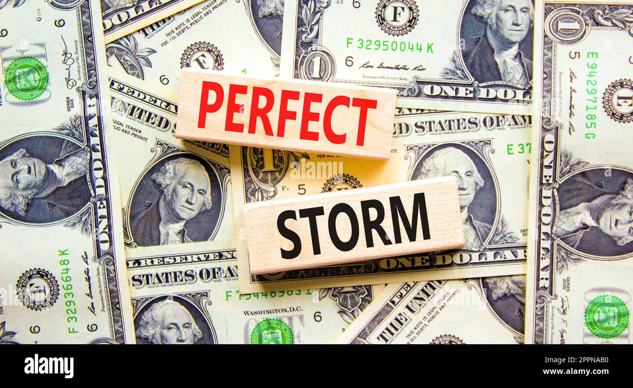 Perfect storm symbol. Concept words Perfect storm on beautiful wooden ...