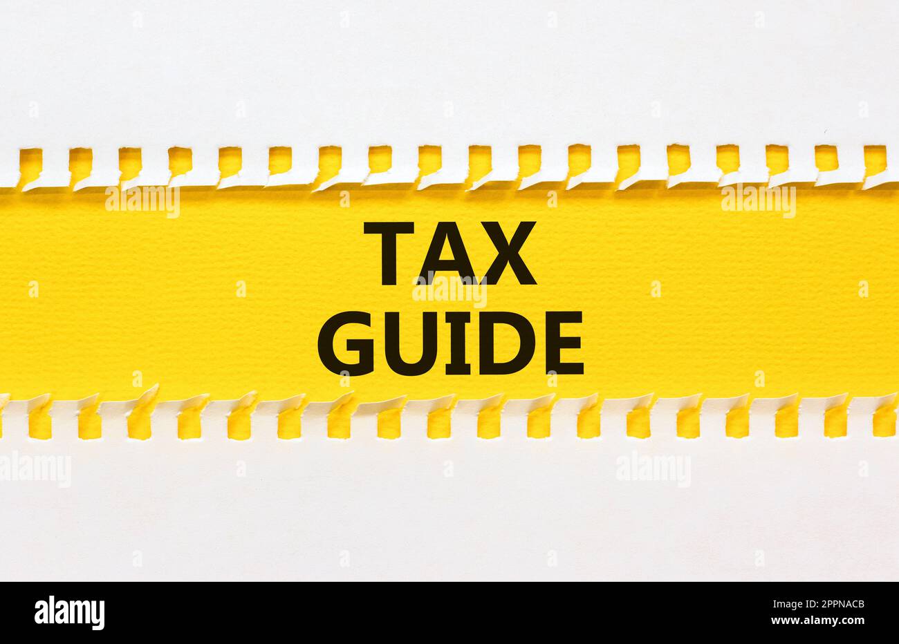 Tax guide symbol. Concept words Tax guide on beautiful yellow paper ...