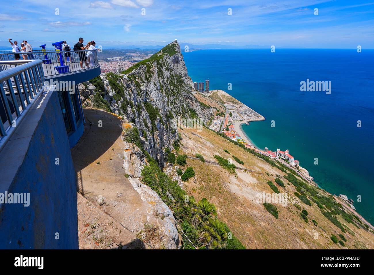 Observation platform at the top of the rock of Gibraltar - Vertical ...